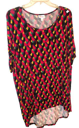 LulaRoe Pink/Purple Geometric Short Sleeve Pullover Top Size XXS EUC | eBay