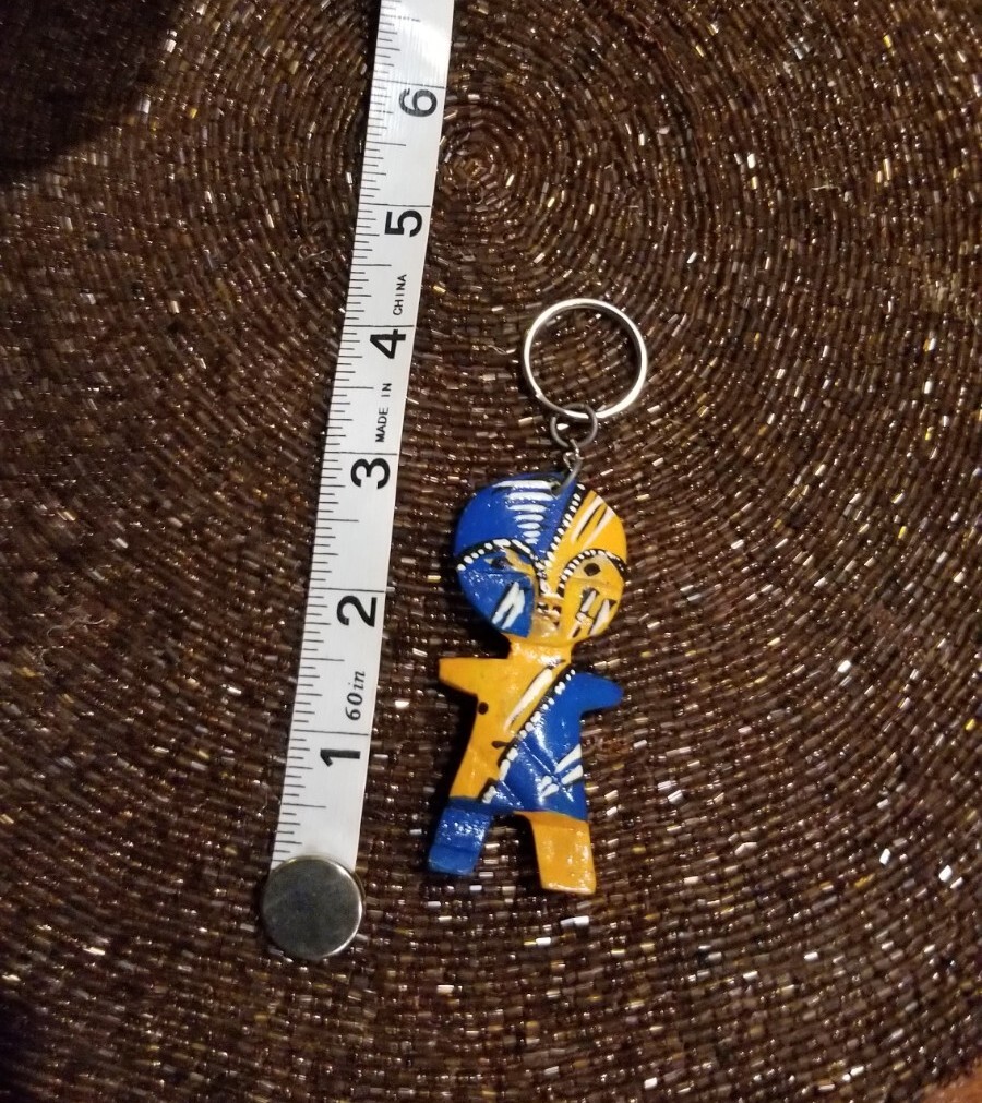 Keychain Africa Tribal Doll Souvenir Wood Sculpted Mask Keyring Gift | eBay