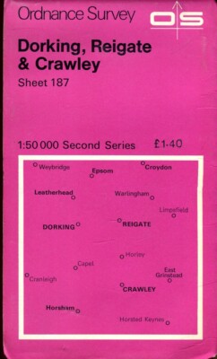 OS Map of Dorking, Reigate & Crawley. | eBay UK