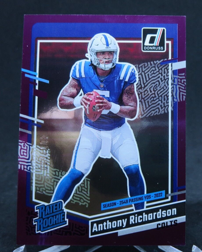 2023 Panini Donruss #343 Purple Foil Stat Line Anthony Richardson 400/ ...