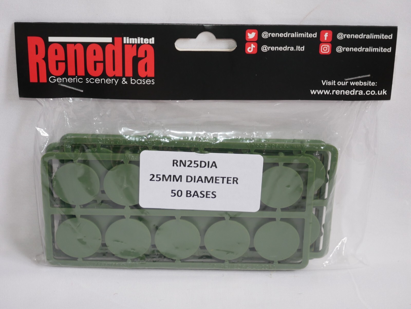 Renedra Limited Generic Scenery & Bases 25mm Diameter Bases 50 Per Pack ...