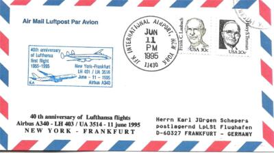 Lufthansa First Flight 40th Anniversary of Flights New York-Frankfurt ...