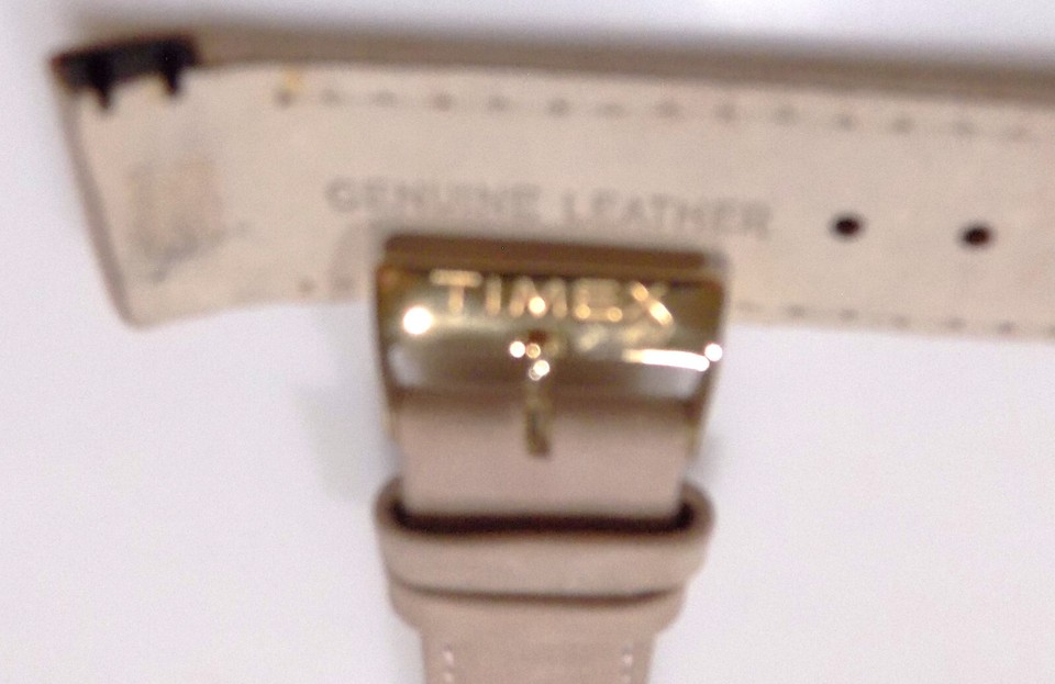 Timex Nubuck Genuine Leather Beige Fits Most 18mm Watch Band Gold Tone ...