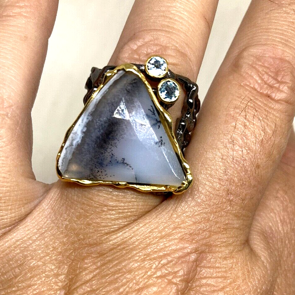 Turkish Dendritic Opal Agate Ring | 925 Sterling Silver | Size 7 | eBay
