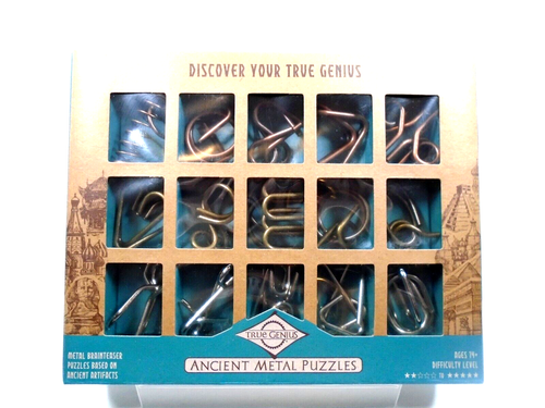 NIB Ancient Metal Puzzles Brain Teasers True Genius Ancient Artifacts ...