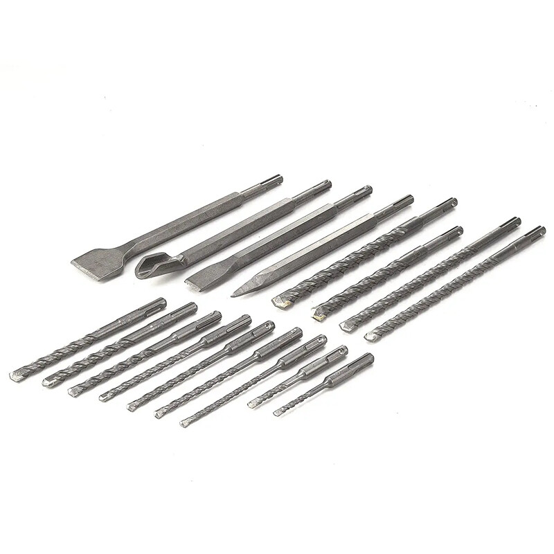 17pcs Rotary Hammer Drill Bit Chisels SDS Plus Rotary Hammer Bit and ...