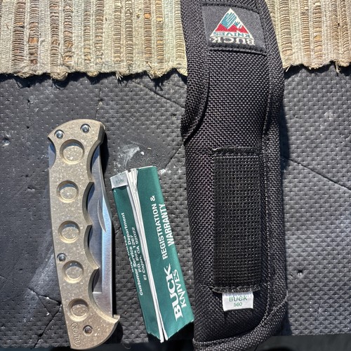 BUCK 560 USA POCKET KNIFE W/SHEATH REBLADE W/S30V CUSTOM SHOP BLADE ...