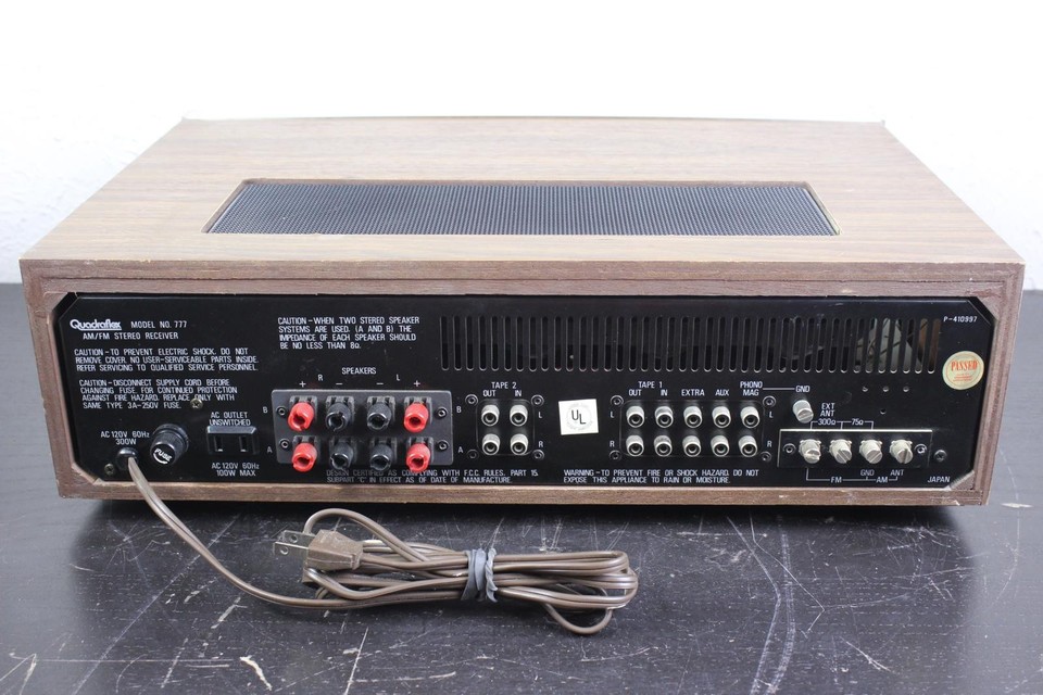 Vintage Quadraflex Stereo AM FM Receiver 777 Walnut Grain Vinyl Veneer ...