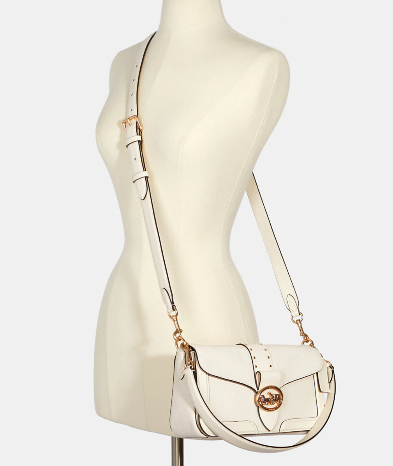 NWT Coach Georgie Shoulder Bag In Signature c4067 Chalk | eBay