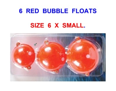 6 SMALL RED BUBBLE FLOATS FOR SEA PIKE TROUT FLY FISHING LINE REEL ROD ...