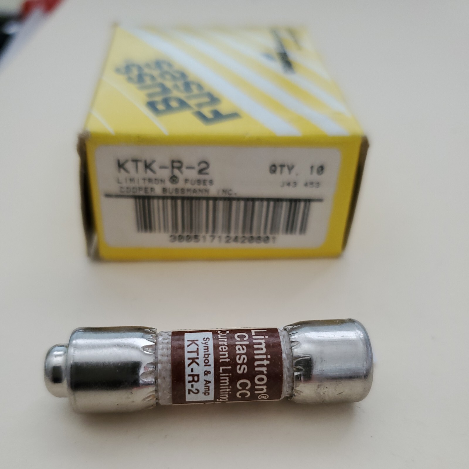 10 x KTK-R-2 Bussmann Limitron 2 Amp Fuses Class CC 600 Volts Box of 10 ...