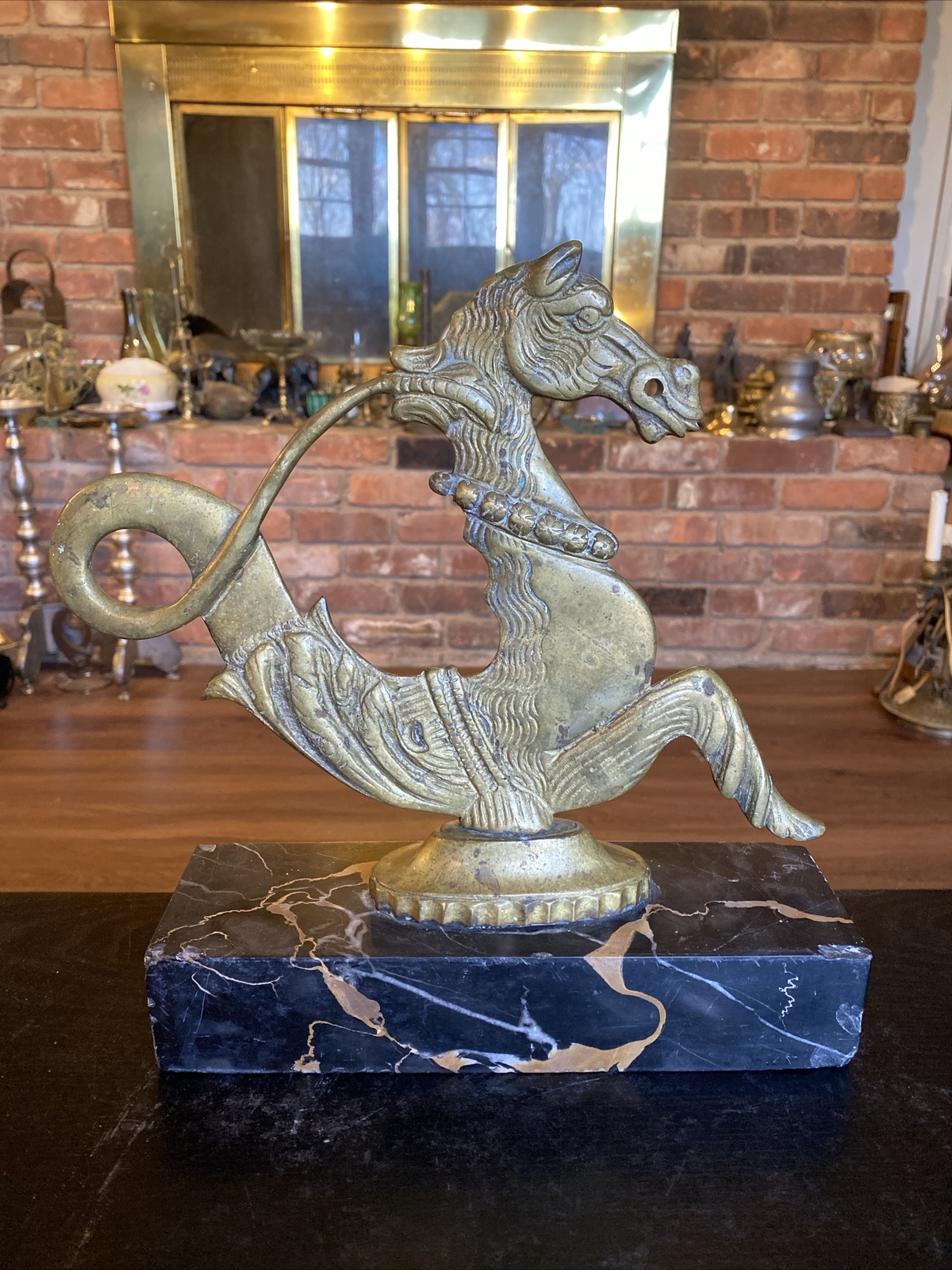 Antique Vintage Brass Venetian Seahorse Gondola Oar Lock Hippocampus ...