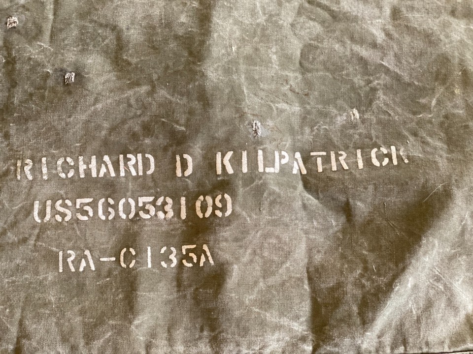 Vintage US Military Issue Top Load Canvas Duffle Bag Richard Kilpatrick ...