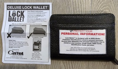 Ontel Zippered Lock Wallet Black RFID Blocking Wallet | eBay