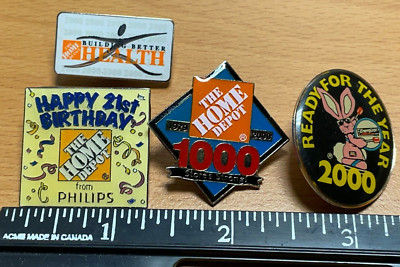 Lot of Branded Home Depot Lapel Pins | Y2K Year 2000 Energizer Bunny ...