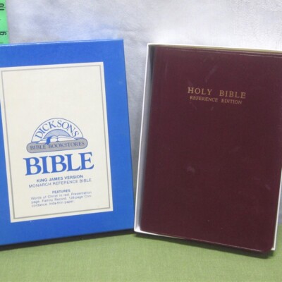 HOLY BIBLE Monarch Reference Edition box King James Version leather ...