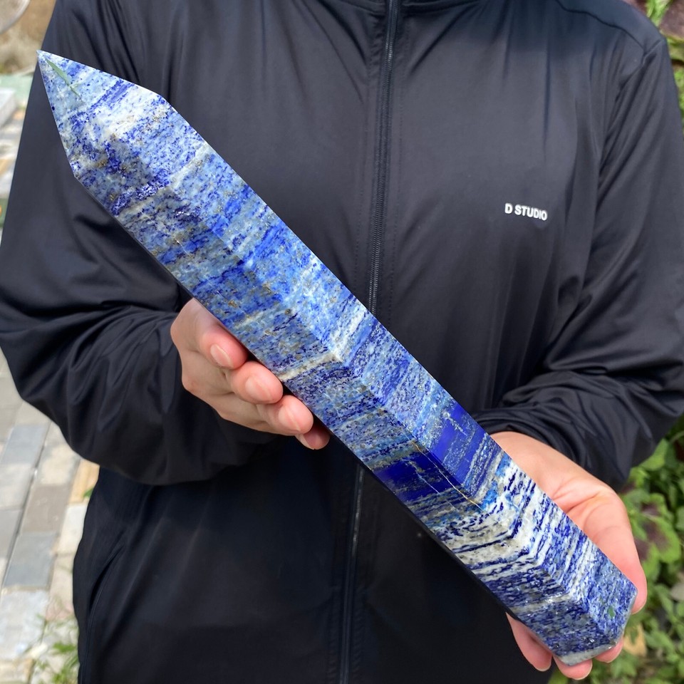 3.03LB Large Natural lapis lazuli crystal obelisk quartz crystal energy ...