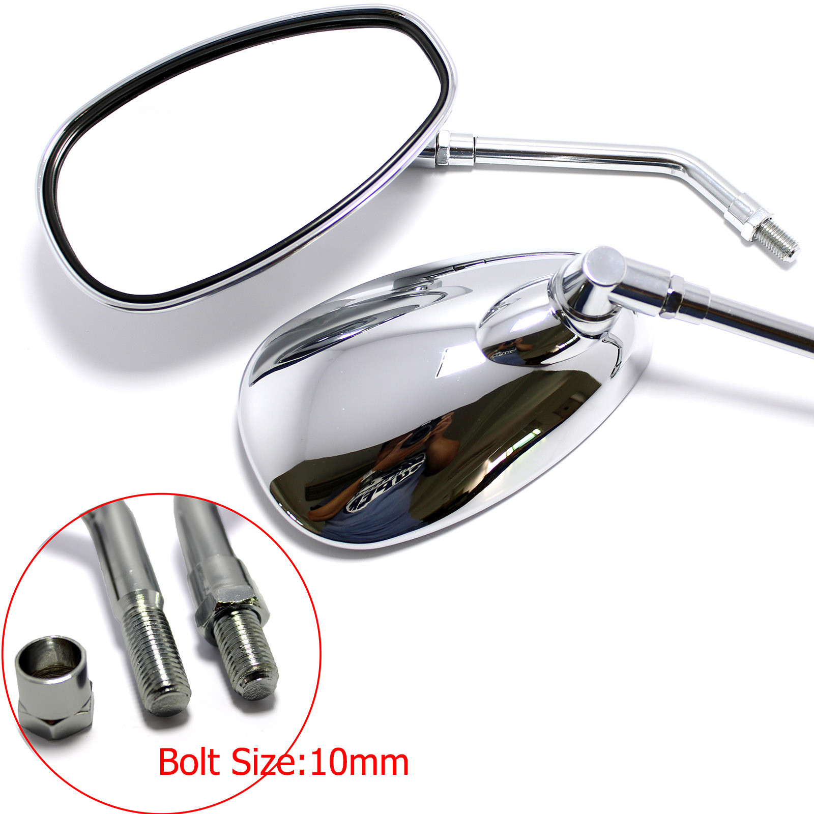 10MM Motorcycle Rearview Side Mirrors For Honda Shadow Aero 750 / ACE ...