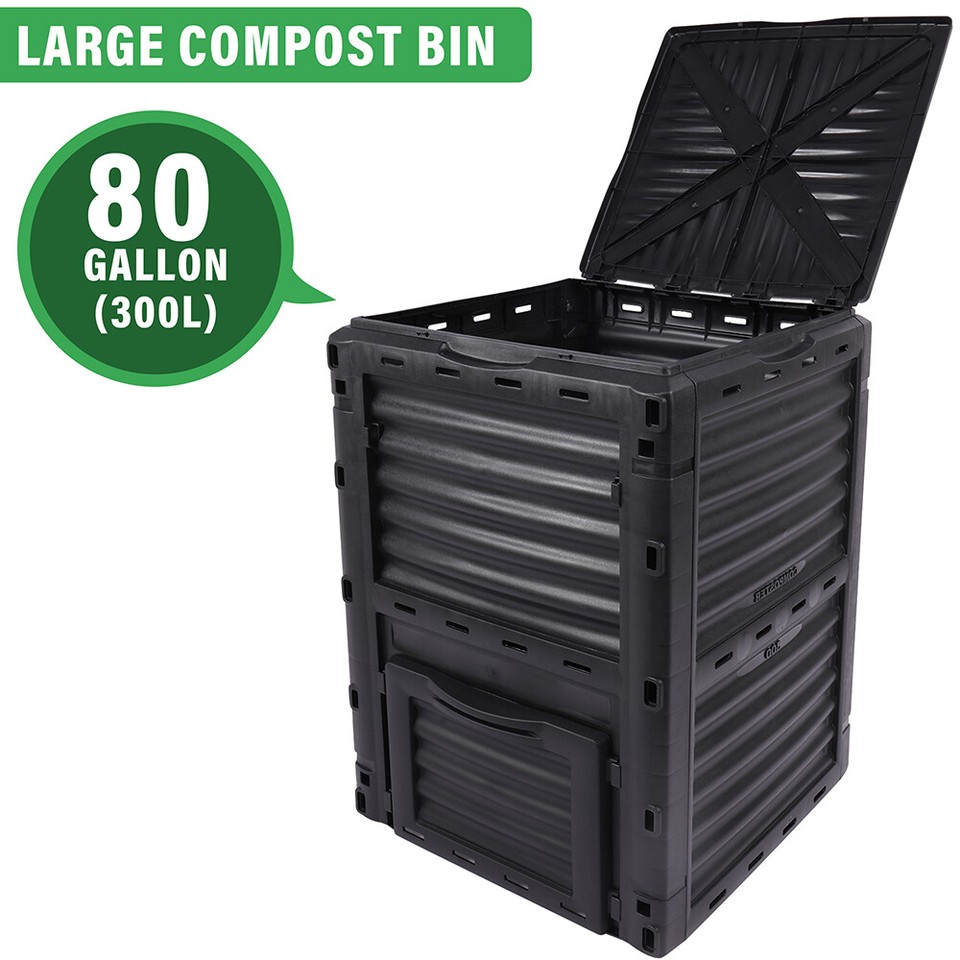 80Gal Garden Large Compost Bin from BPA Free Material Outdoor Compost ...