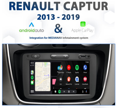 Renault Captur 2013 - 2019 Apple CarPlay & Android Auto Integration for ...
