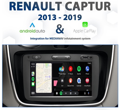 Renault Captur 2013 - 2019 Apple CarPlay & Android Auto Integration for ...