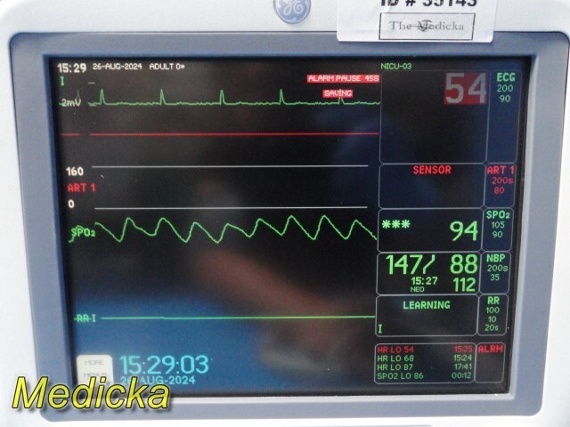 GE Dash 4000 Monitor (T/CO, SpO2, ECG, NBP, 2X IBP, Print) W/ NEW Leads ...