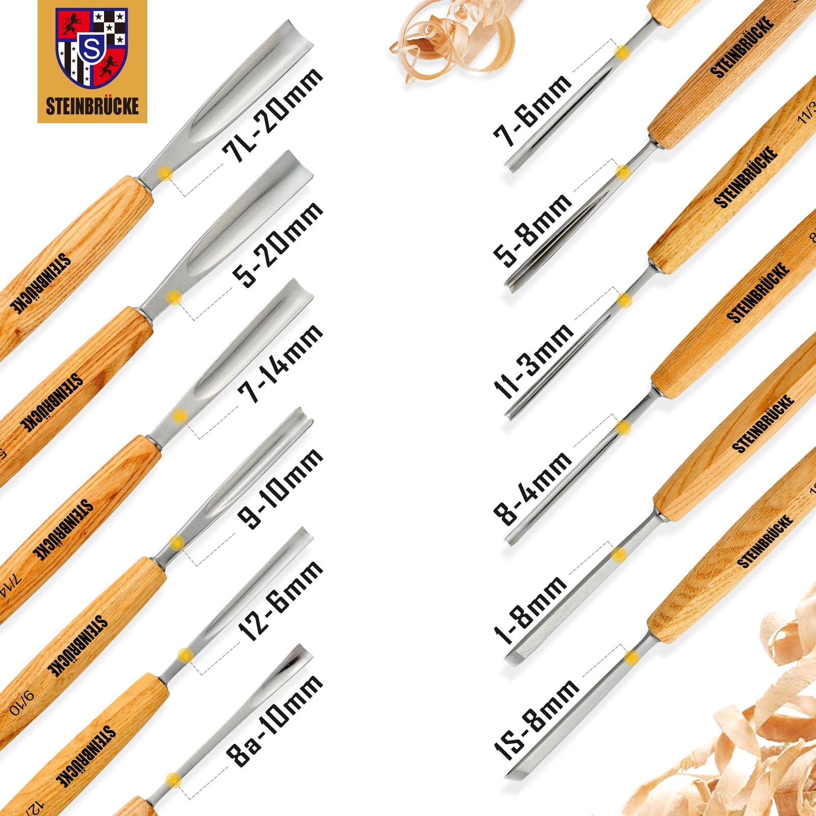 Wood Carving Kit, Wood Carving Tools Set of 12 Chisels and Wood Mallet ...