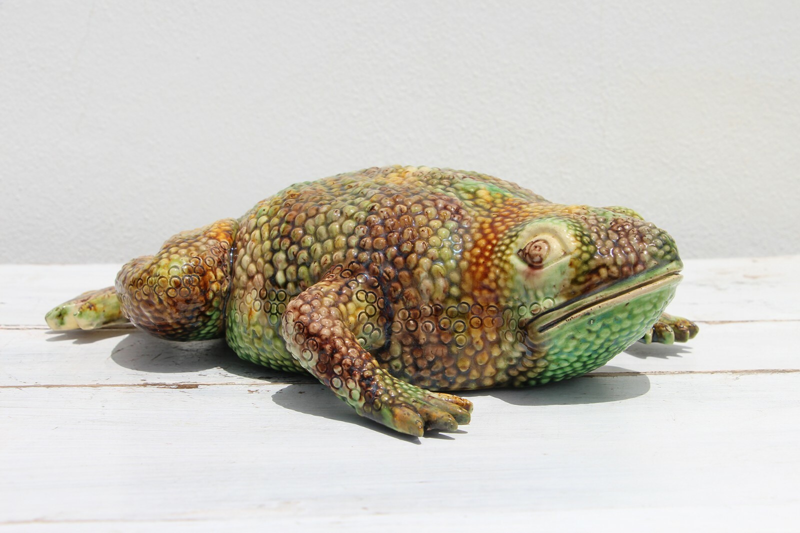 19th Century Antique Life-Size Majolica Palissy Toad Figure, Portuguese ...