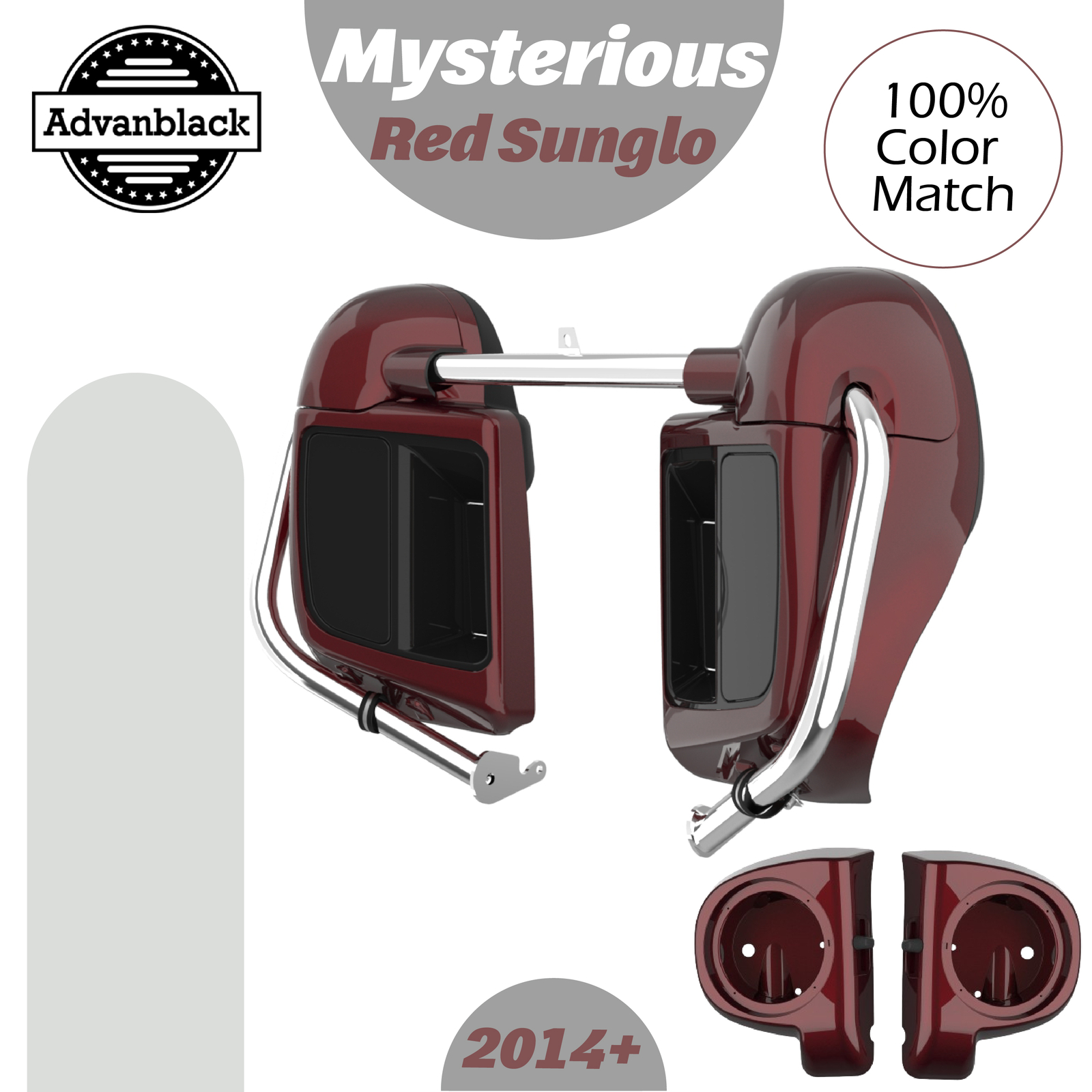 Mysterious Red Sunglo Lower Fairings For 2014+ Harley Street Road Glide ...