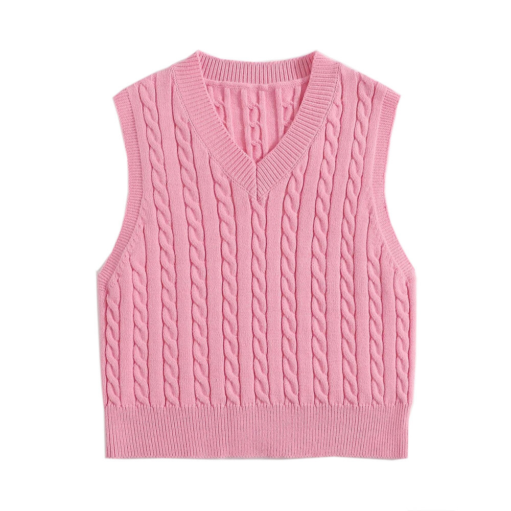 Sweater Vest Waistcoat Knit Jumpers Casual Fashion Multi Color Cable ...