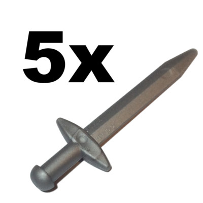 NEW LEGO - Weapon - Sword - Greatsword Flat Silver x 5 - Castle 71043 ...