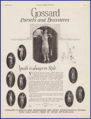 Vintage 1923 GOSSARD Corsets Brassieres Lingerie Art Décor Ephemera 20s ...