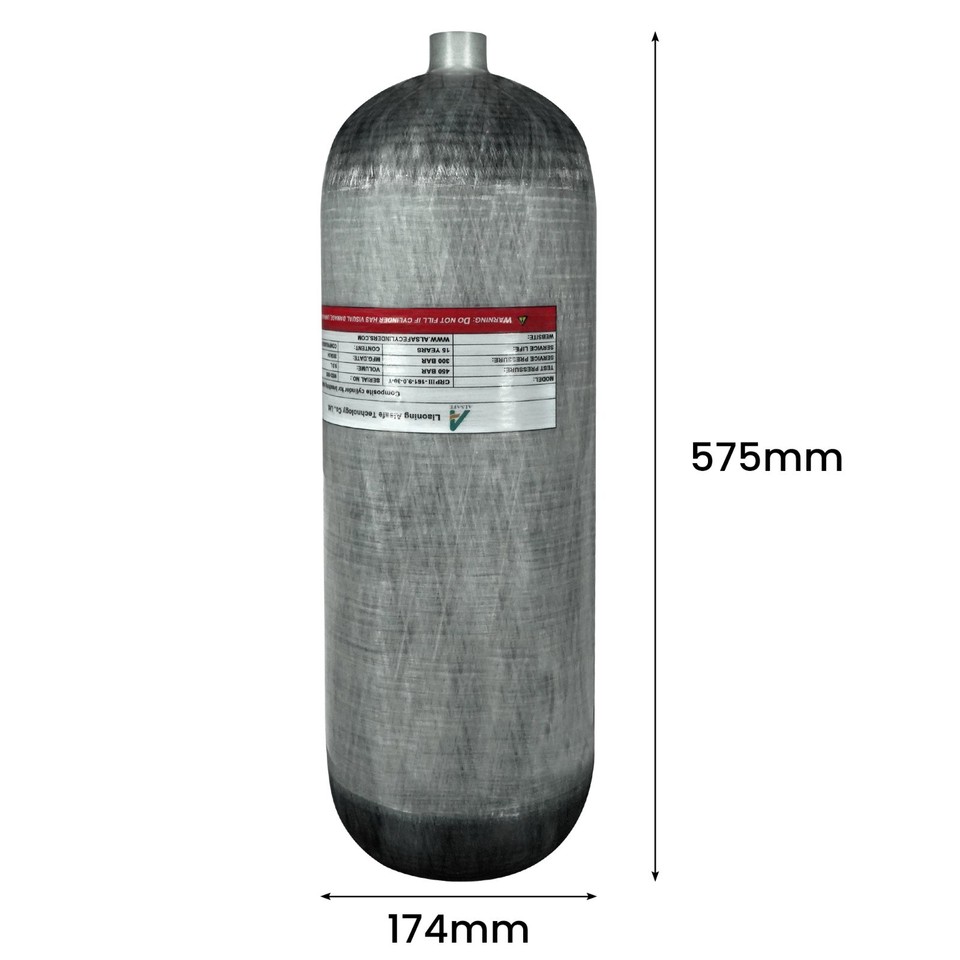 TUXING 4500psi/300BAR Pcp Scuba Tank 9L Carbon Fiber Air Cylinder ...