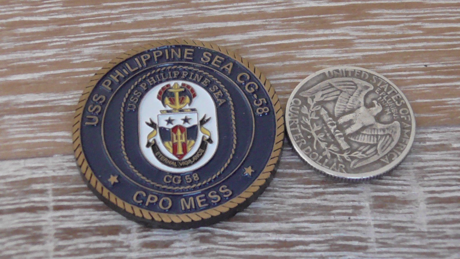 USN USS Philippine Sea CG 58 CPO Mess Challenge Coin #D188 | eBay