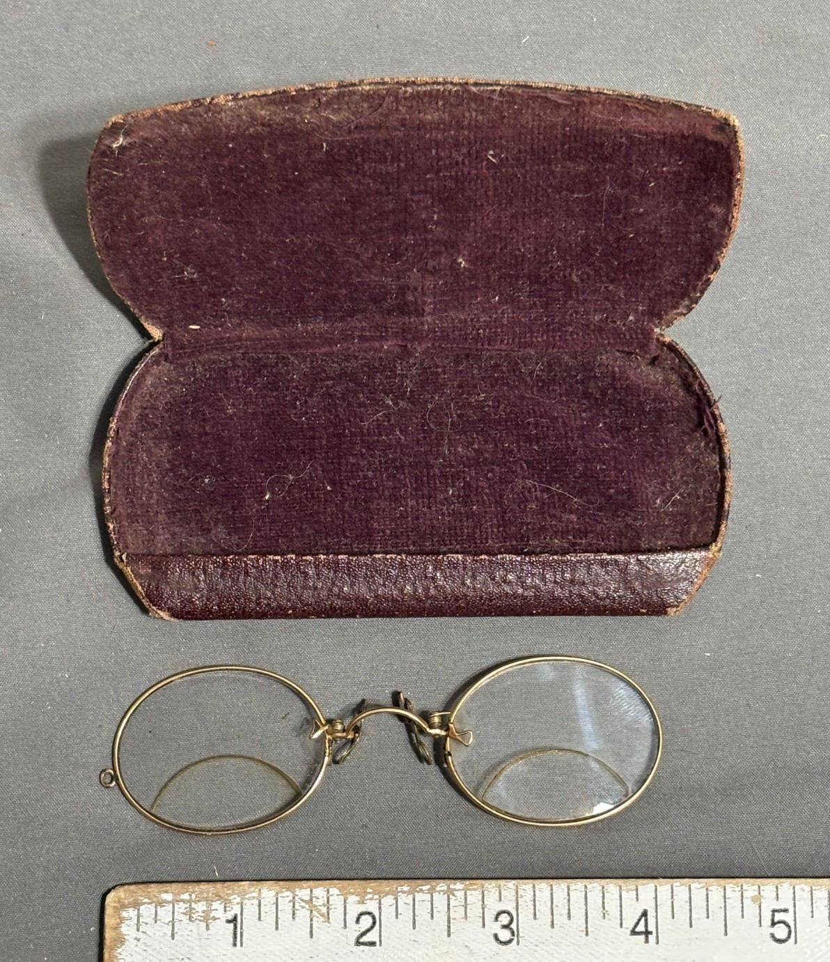 Antique PINCE NEZ gold wire rim OVAL SPECTACLES eyegl… - Gem