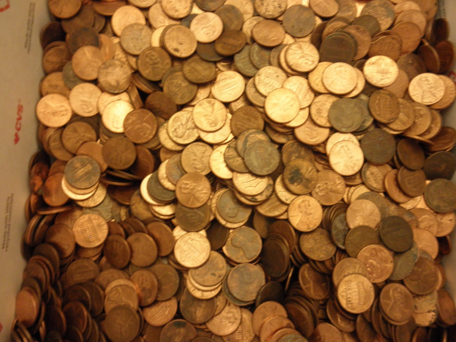 Nine pounds of Lincoln cents- Mixed bag of wheat-memorial - shield ...