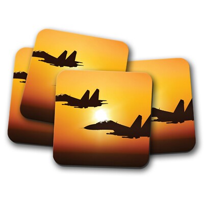 4 Set - Awesome Fighter Jet Coaster - Plane Pilot RAF Airplane Cool ...