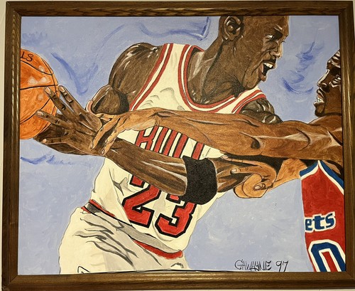 Michael Jordan #23 Chicago Bulls GOAT Oil Painting.l You Reach I Teach ...
