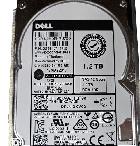 DELL 0KV02 1.2TB 10K SAS 2.5 12G HUC101812CSS200 | eBay