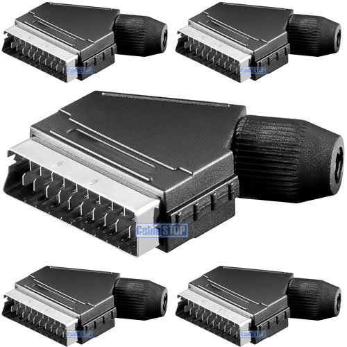 PACK of 5 x SCART CABLE CONNECTOR CRIMP ASSEMBLY TYPE PLUG FOR 10mm ...