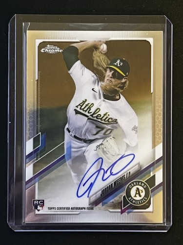 Jordan Weems 2021 Topps Chrome Rookie Auto Card #RA-JW, Oakland ...