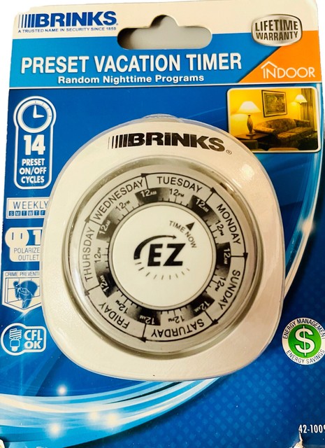 Brinks EZ - Dial Preset 7 Day Vacation Security Light Timer 42-1009 ...