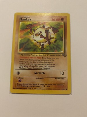 Mankey 55/64 - 1999 Pokemon Jungle 1st Edition - NM Near Mint | eBay