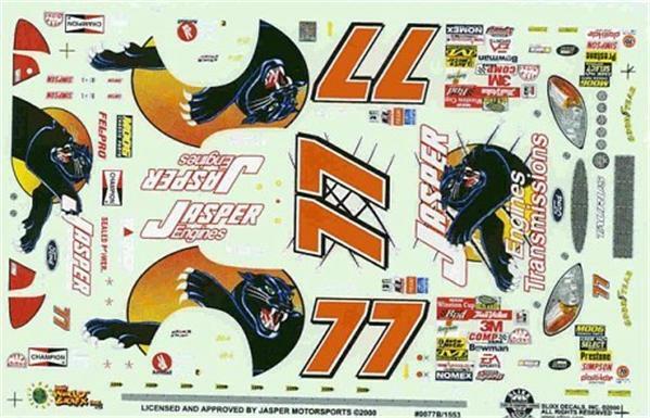 Slixx NASCAR 1617 77 Jasper Engines Robert Pressley Ford Waterslide ...
