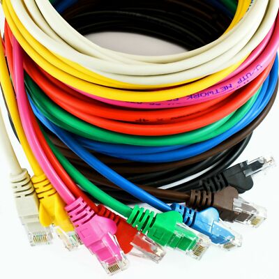 RJ45 Cat5e Network LAN Cable Ethernet Patch Lead Fast Internet 0.25m ...