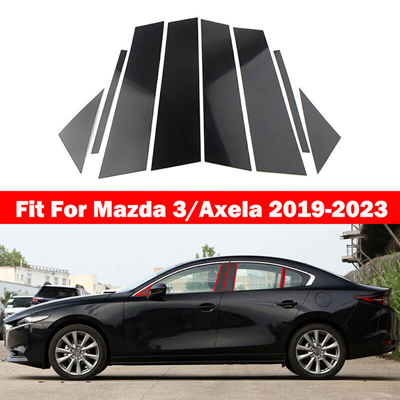 For Mazda 3 Axela 2019-2023 Glossy Black Pillar Posts Door Window Trim ...