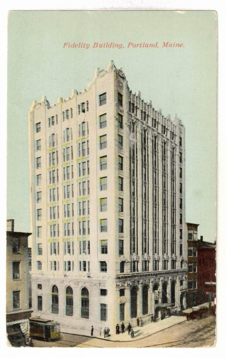 c1910 PC: Street View of Fidelity Building – Portland, Maine | eBay
