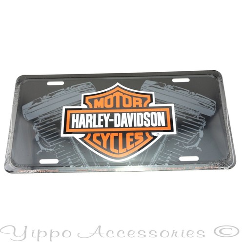 Harley Davidson with Engines Licensed Aluminum Metal Car License Plate ...