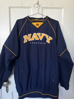 Russell US Naval Academy Embroidered Pullover Jacket Windbreaker Navy ...