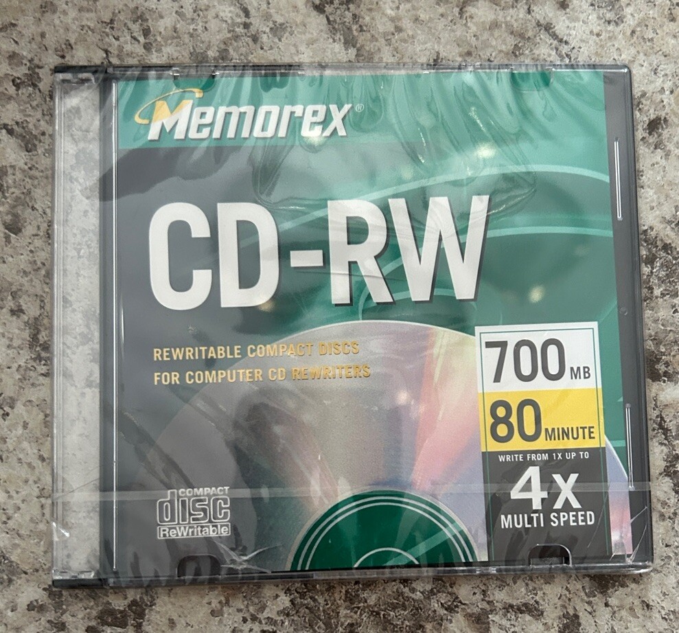 Memorex CD-RW Rewritable 4x Multi-Speed, 700MB, 80 Minutes with Slim ...